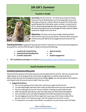 Activities and Teacher's Guide Arctic Ground Squirrels